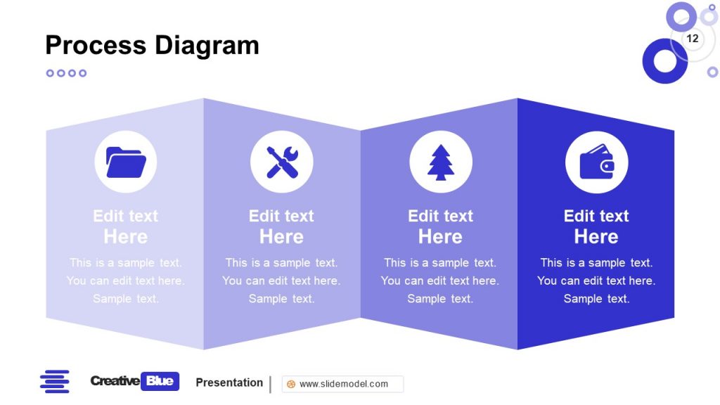 Creative Blue PowerPoint Process Flow Slide - SlideModel