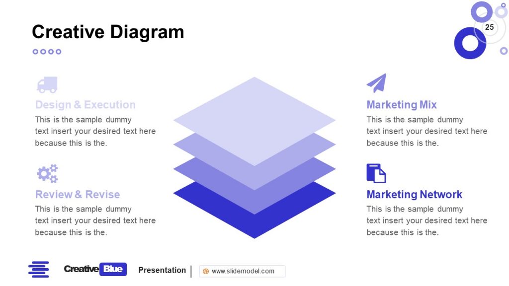Creative Blue PowerPoint Stacked Diagram Slide - SlideModel