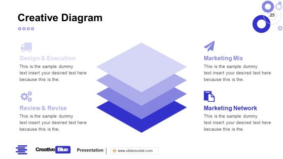 Creative Blue PowerPoint Stacked Diagram Slide - SlideModel