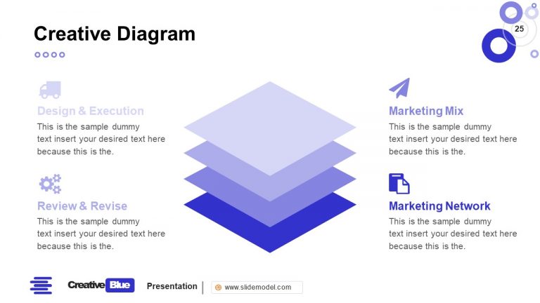 Creative Blue PowerPoint Stacked Diagram Slide - SlideModel