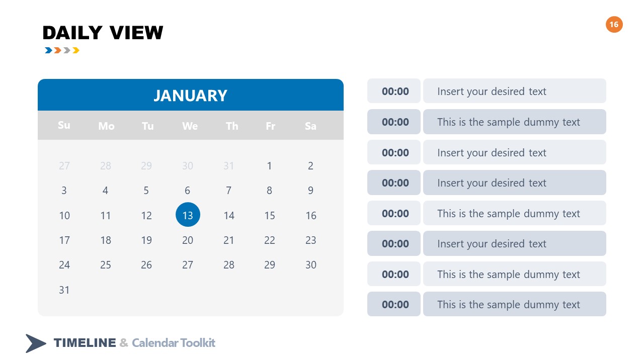 4# Calendar Timeline Toolkit & Google Slides