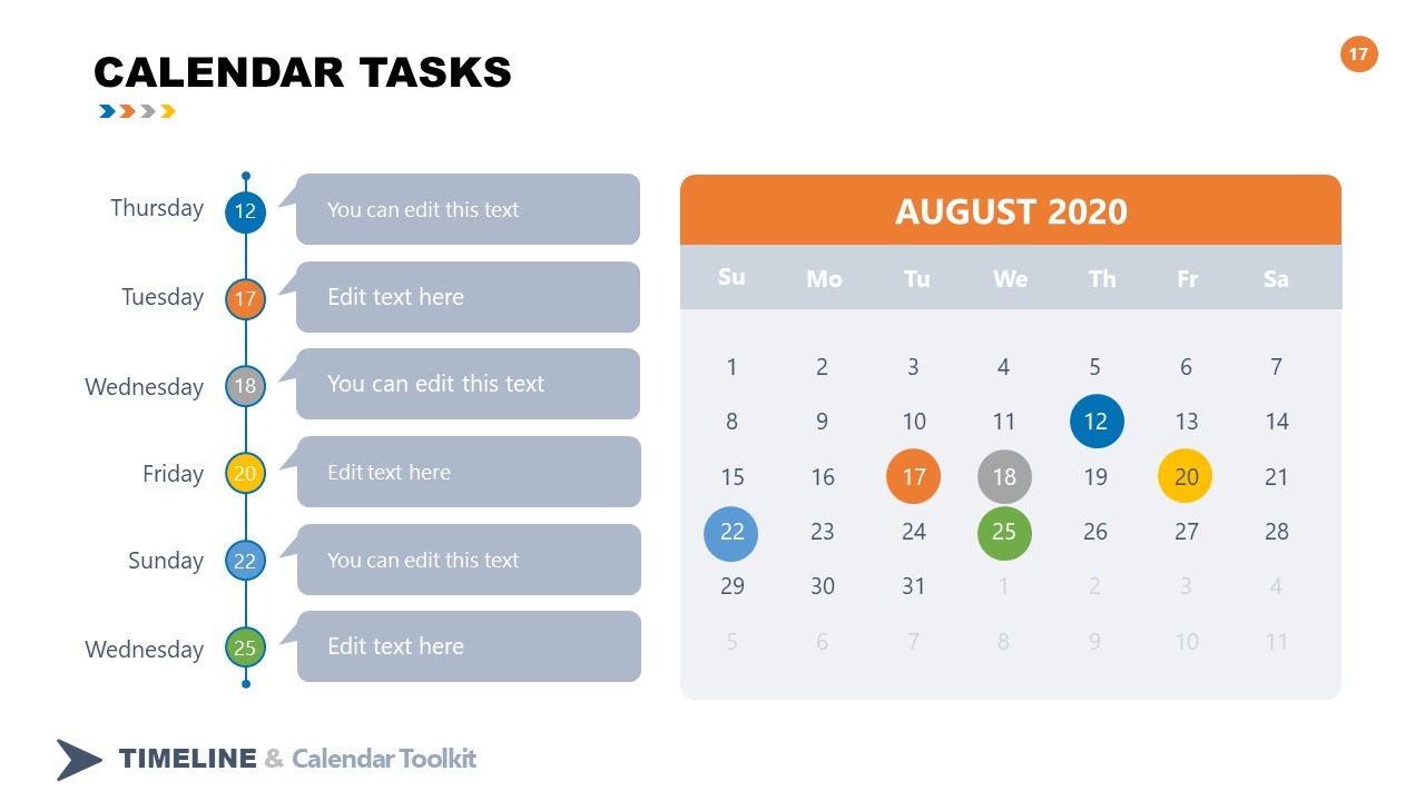 Calendar Timeline Toolkit Daily Tasks View - SlideModel Calendar Timeline Toolkit Daily Tasks View - SlideModel