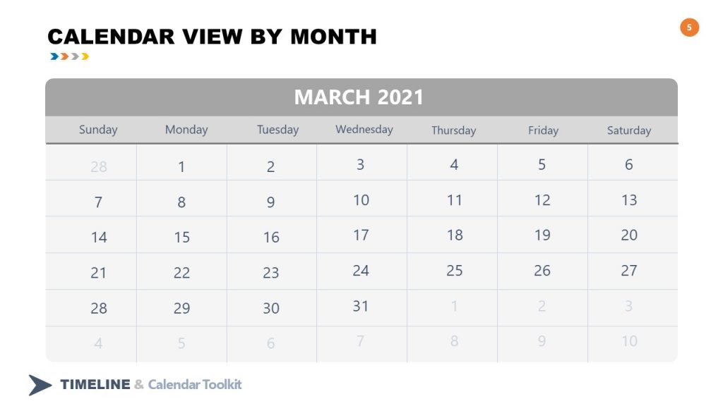 2021 March Calendar PowerPoint Slide - SlideModel
