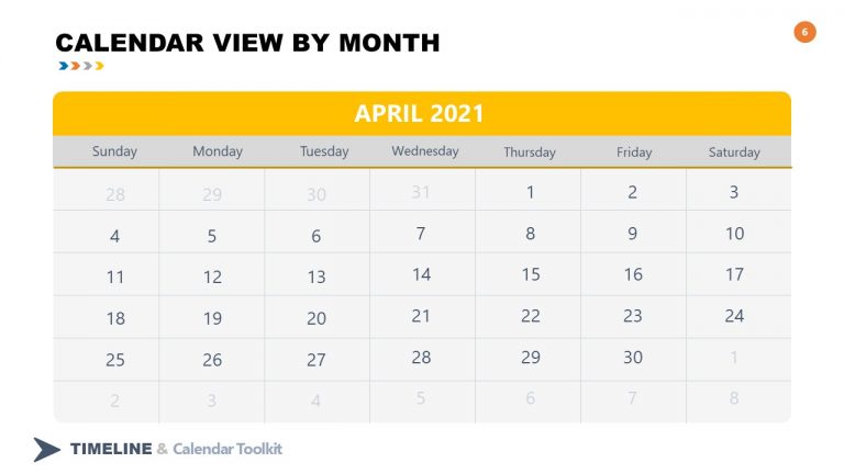 2021 April Calendar PowerPoint Slide - SlideModel