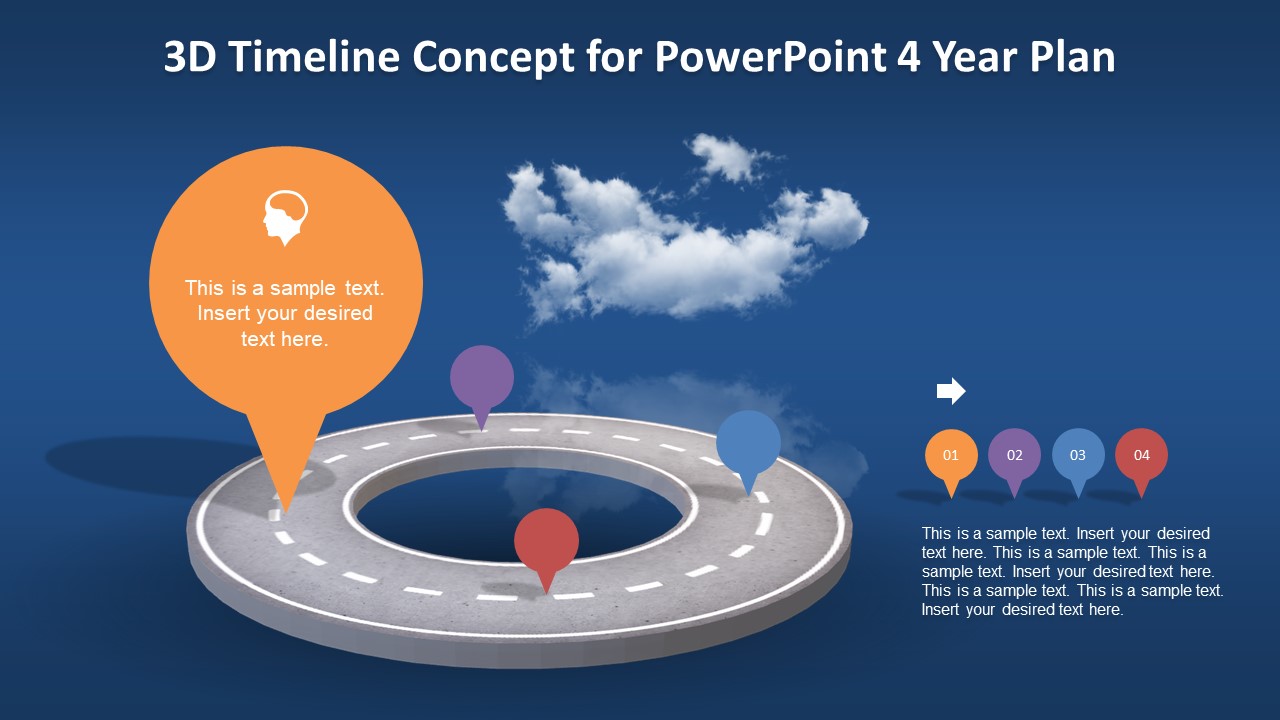 Animated 3D Timeline Concept for PowerPoint