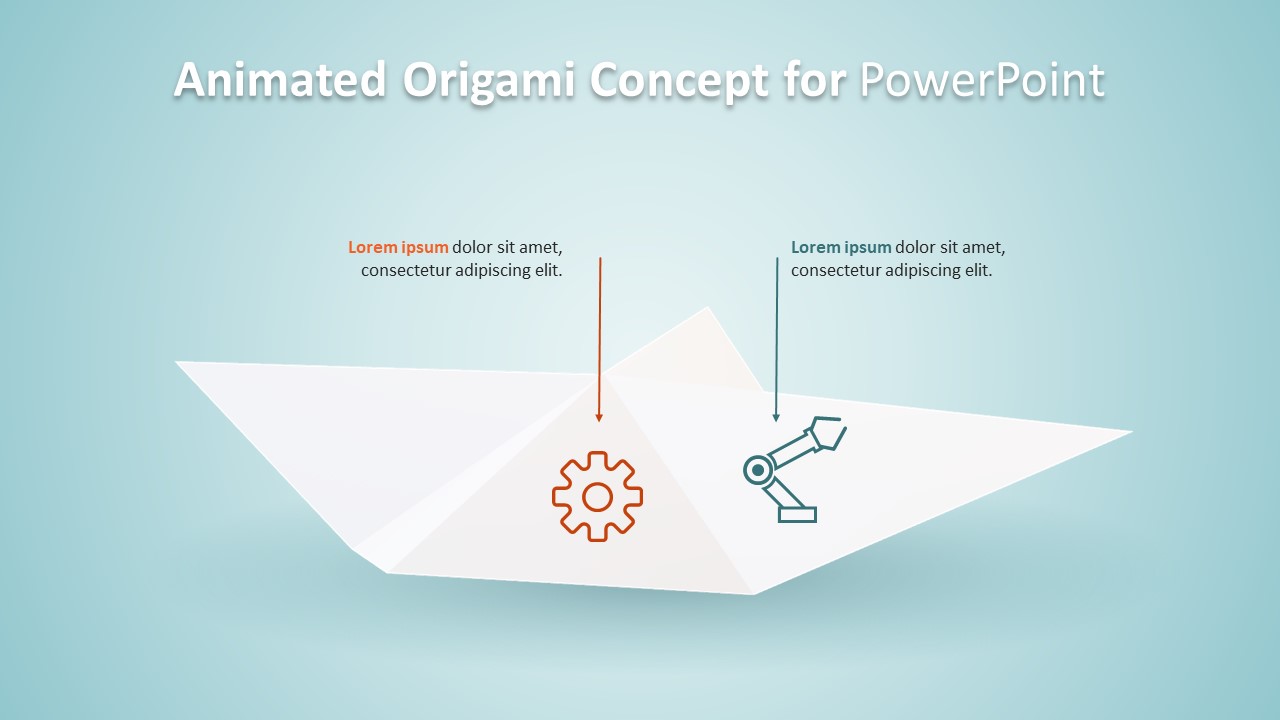 3D Animated Origami Concept PowerPoint Template