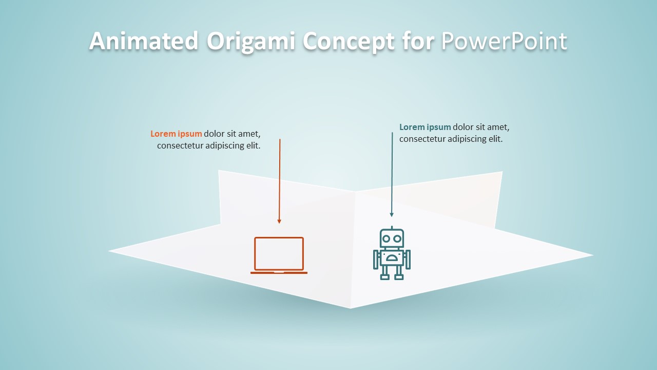 3D Animated Origami Concept PowerPoint Template