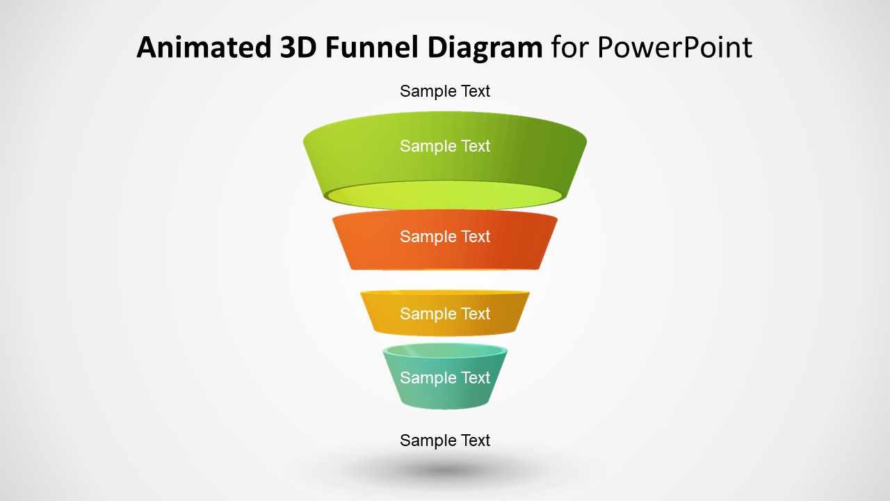 3D Animated 4 Step Funnel PowerPoint Template