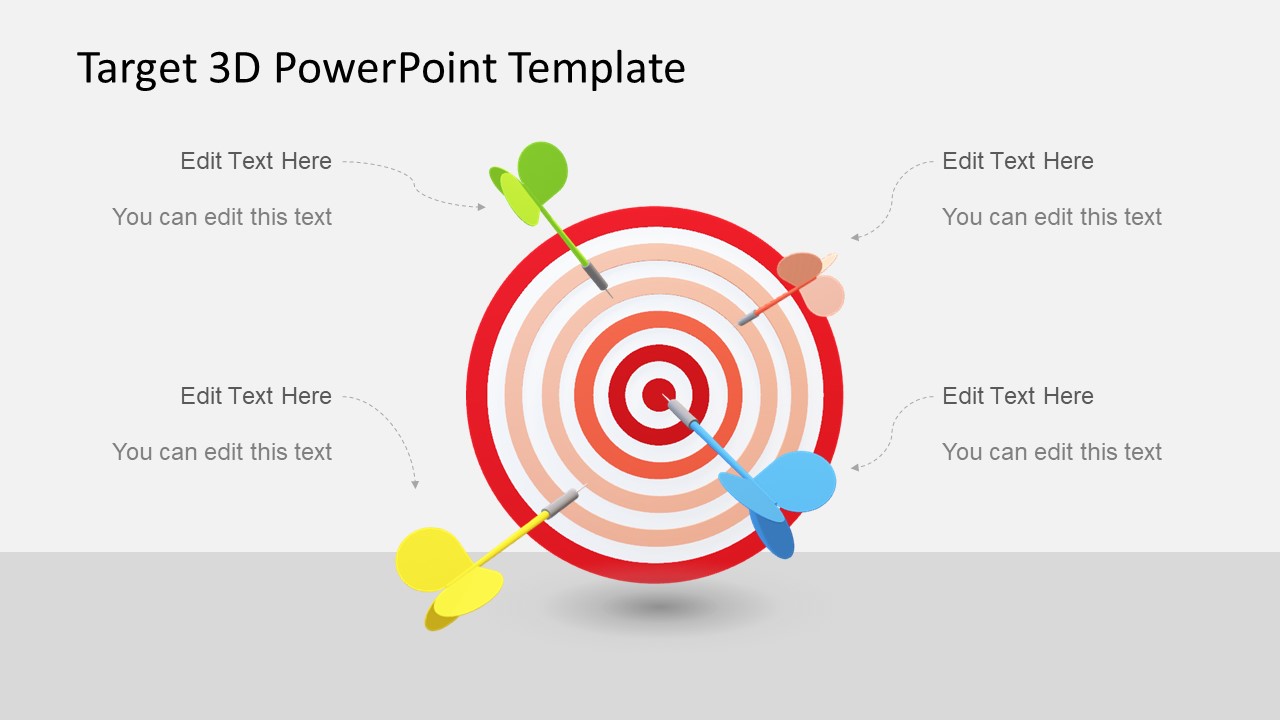 Animated 3D Target PowerPoint Template & Presentation Slides