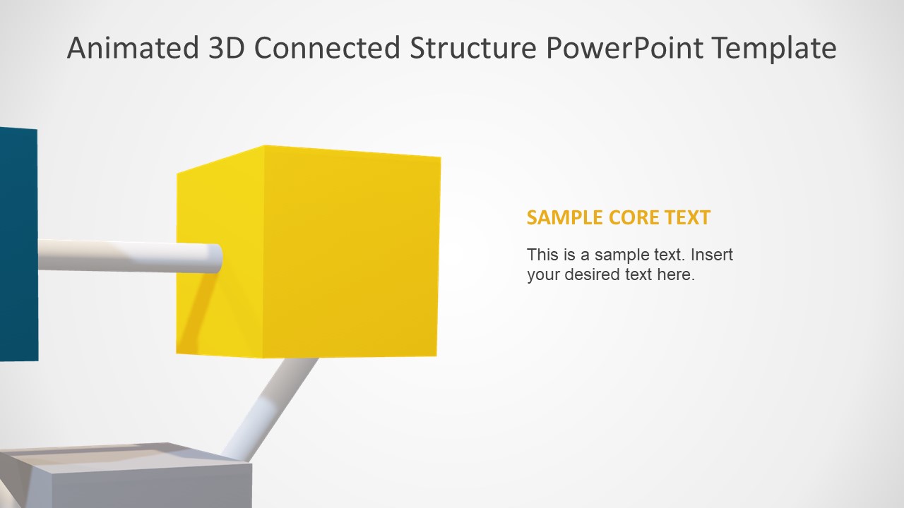 3 Item Animated 3D Connected Structure PowerPoint Template