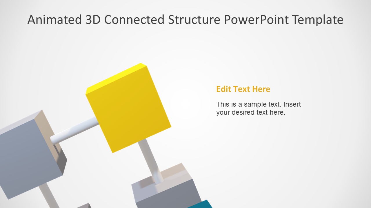 6 Item Animated 3D Connected Structure PowerPoint Template