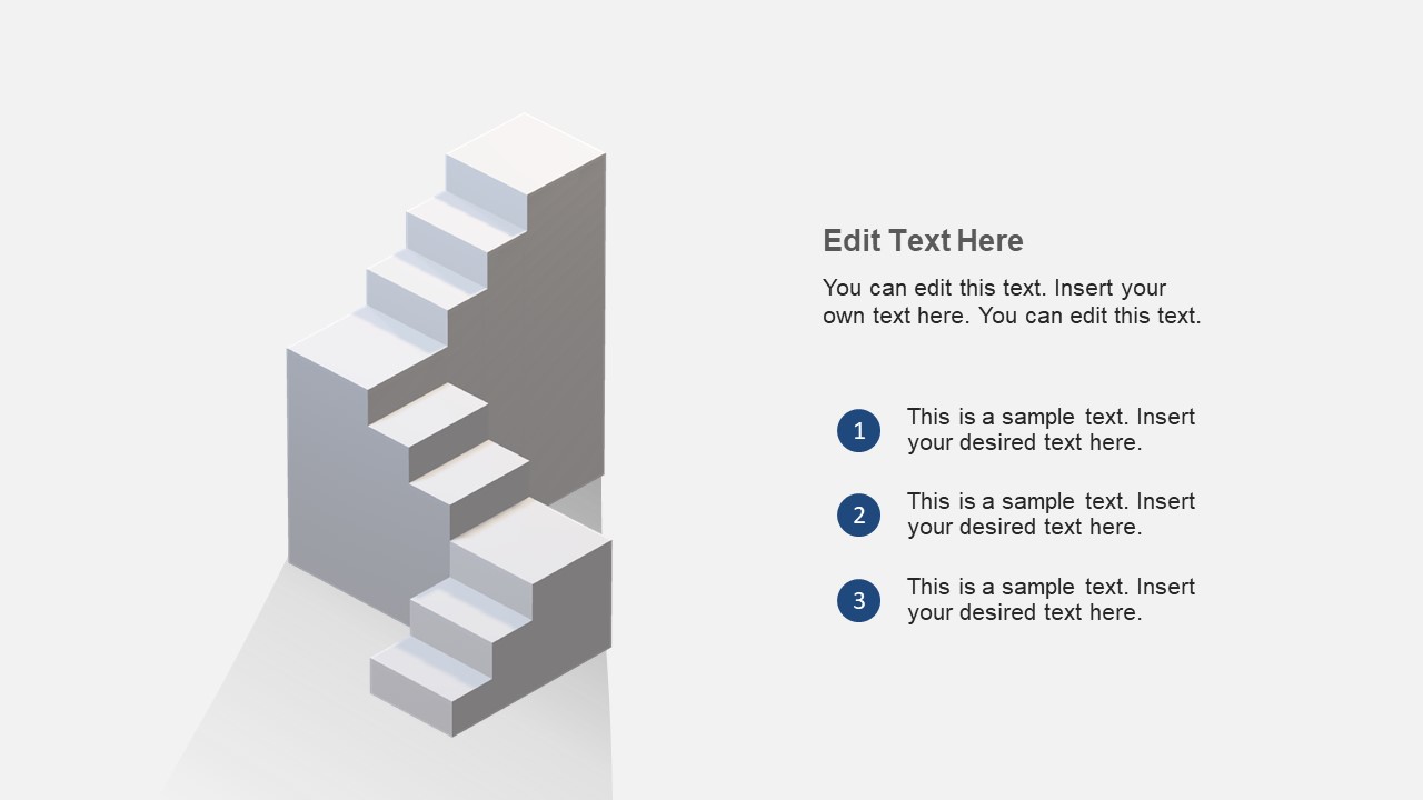Animated 3D Multi-step Stair Concept PowerPoint Template - SlideModel