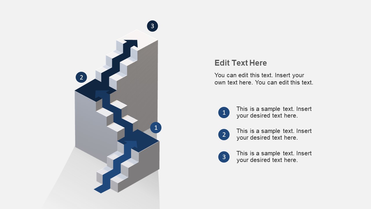 Animated 3D Multi-step Stair Concept PowerPoint Template - SlideModel