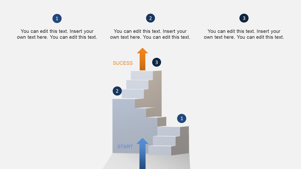 Animated 3D Multi-step Stair Concept PowerPoint Template - SlideModel