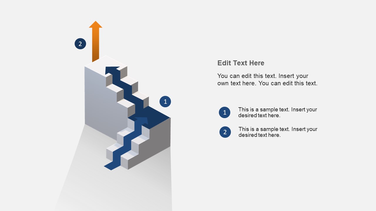 Animated 3D Stairway Rest Concept PowerPoint Template - SlideModel