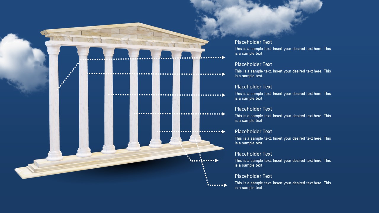 Animated 3D 7-Pillar Diagram for PowerPoint