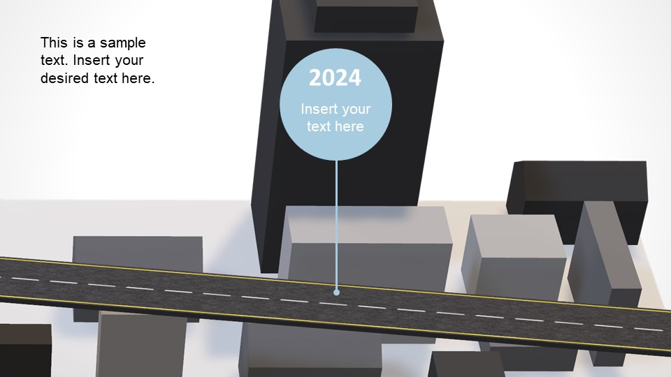 Animated 3D Roadmap City PowerPoint Template - SlideModel
