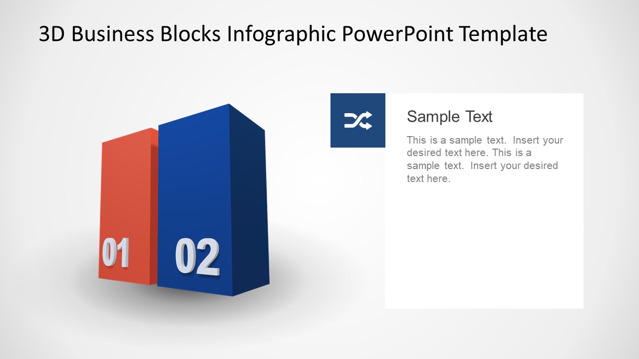 Animated 3D Business 2 Blocks Diagram for PowerPoint - SlideModel
