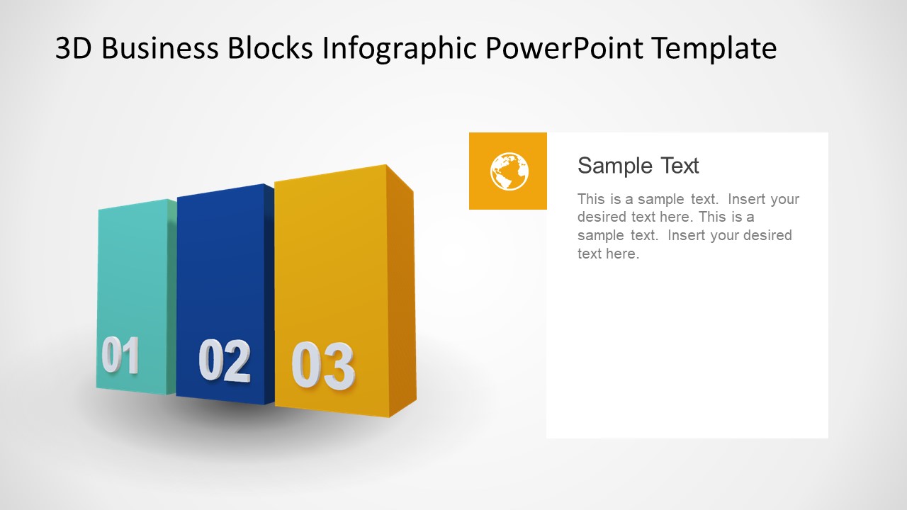 Animated 3D Business 3 Blocks Diagram for PowerPoint - SlideModel