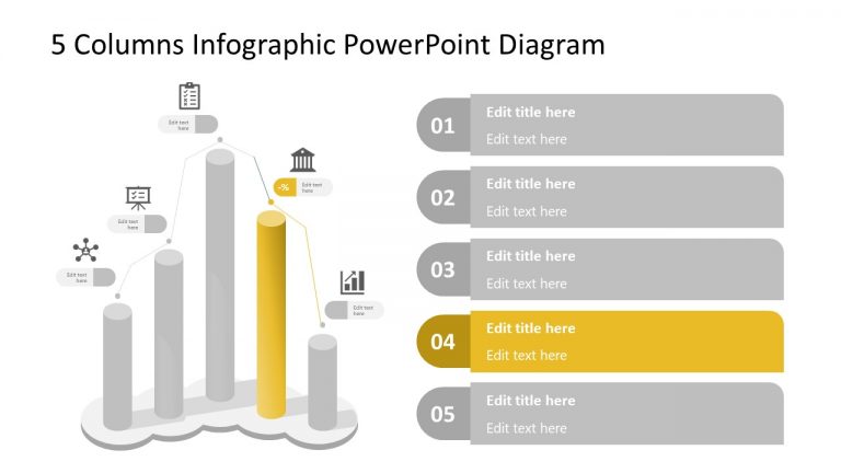 Infographic PowerPoint Diagram 4 Column Bar - SlideModel