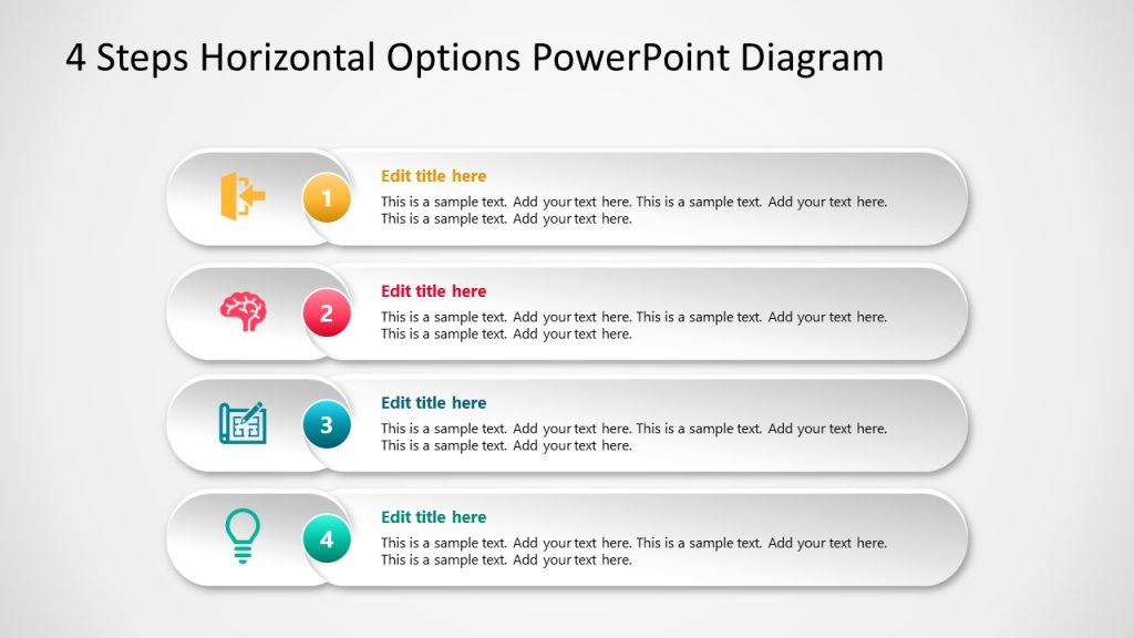 4 Options Horizontal PowerPoint Diagram - SlideModel