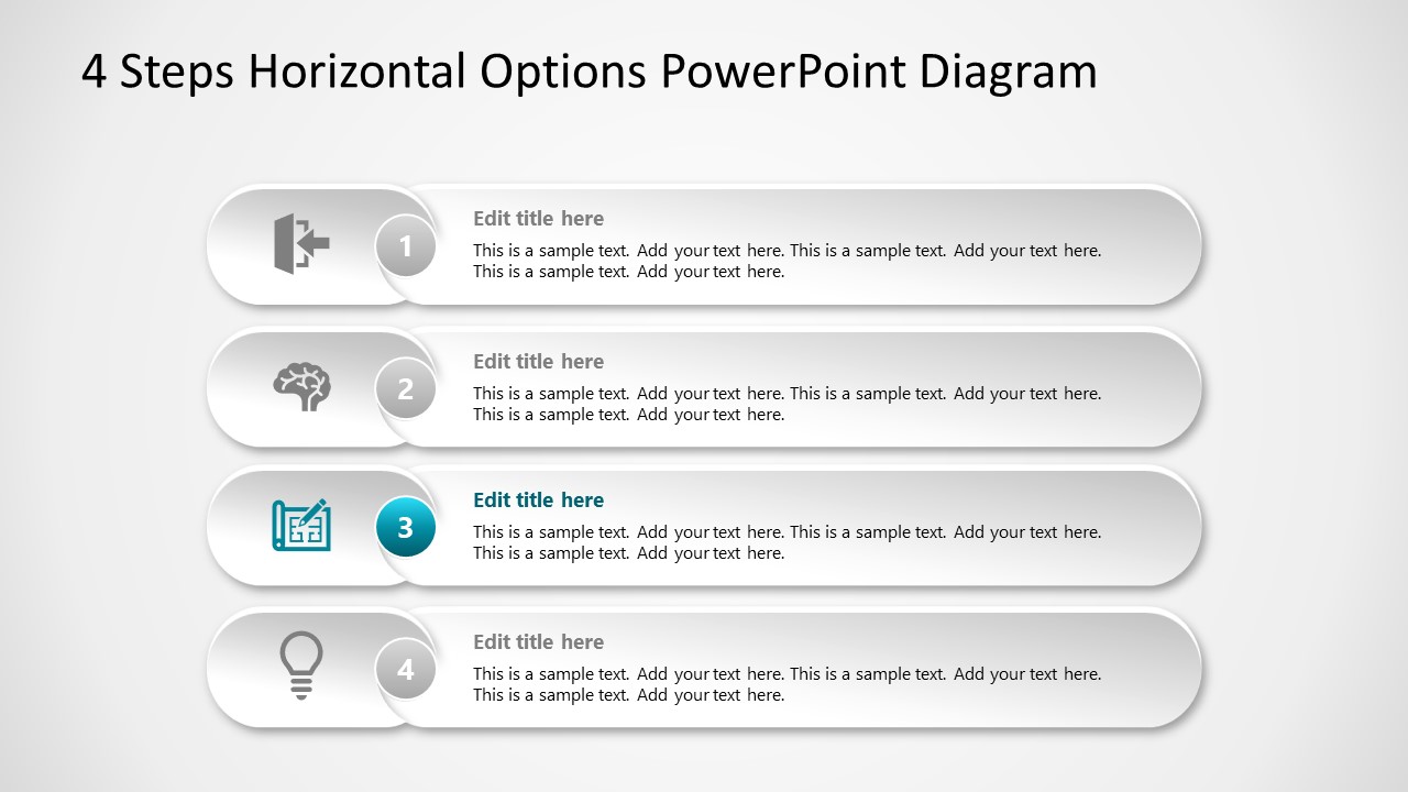 4 Steps Horizontal Options PowerPoint Diagram - SlideModel