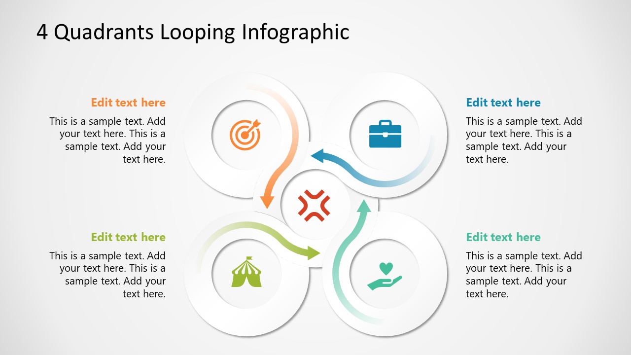 4 Quadrants Looping Infographic PowerPoint Diagram SlideModel