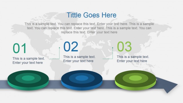 3 Milestones in an Arrow Timeline Slide - SlideModel
