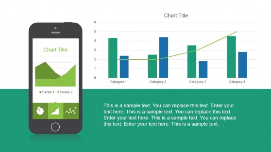 Smartphone iPhone Shape for PowerPoint with Data Chart - SlideModel
