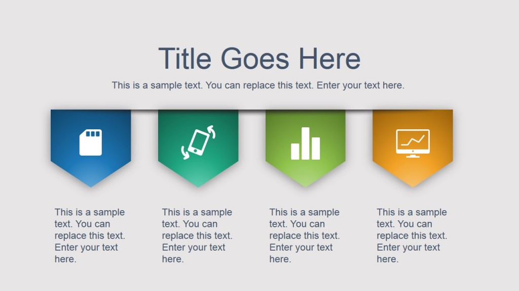 Four Content Tags with PowerPoint Icons Side Design - SlideModel