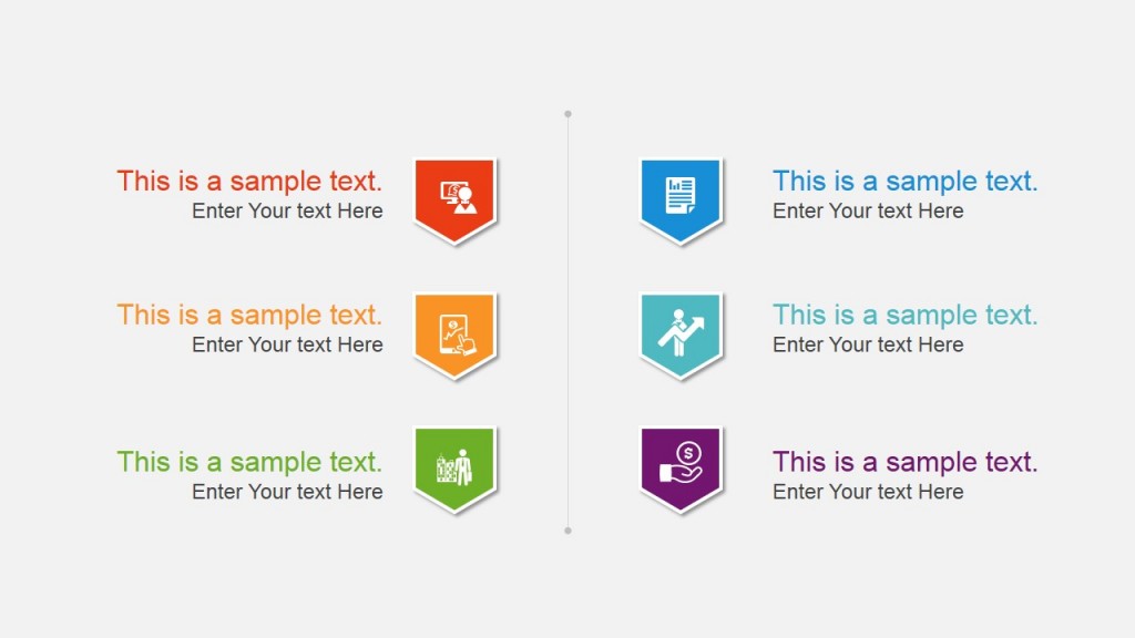 Presentation Content Slide Design with 6 Text Boxes - SlideModel