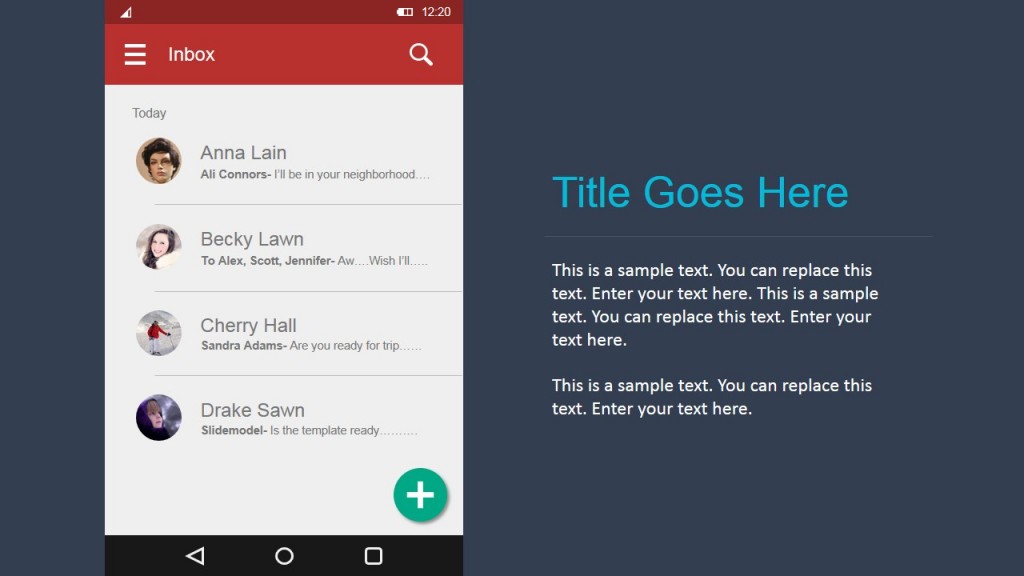 Email Inbox Screen UI Element Shapes - SlideModel