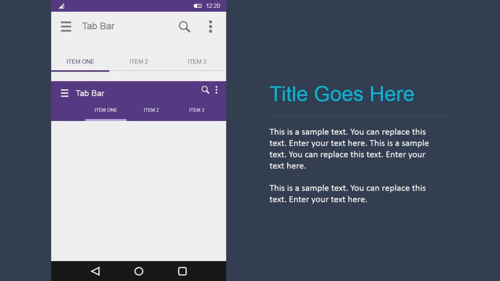 Menu Bars Individual Elements of Android Materials Design - SlideModel