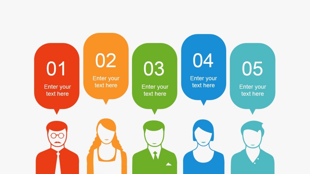 5 Step People Silhouettes for PowerPoint - SlideModel