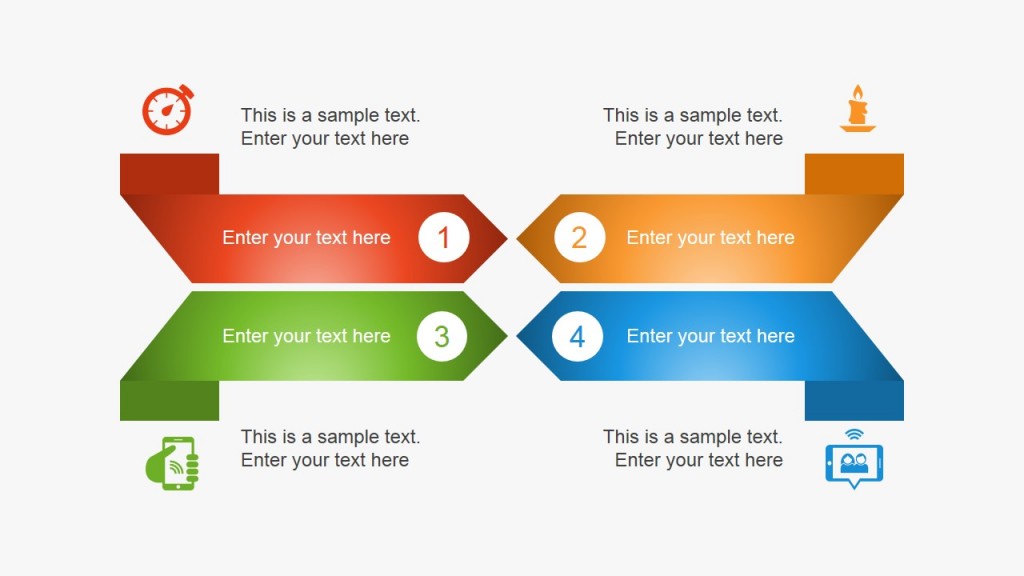 Creative 4 Steps Layout for PowerPoint - SlideModel