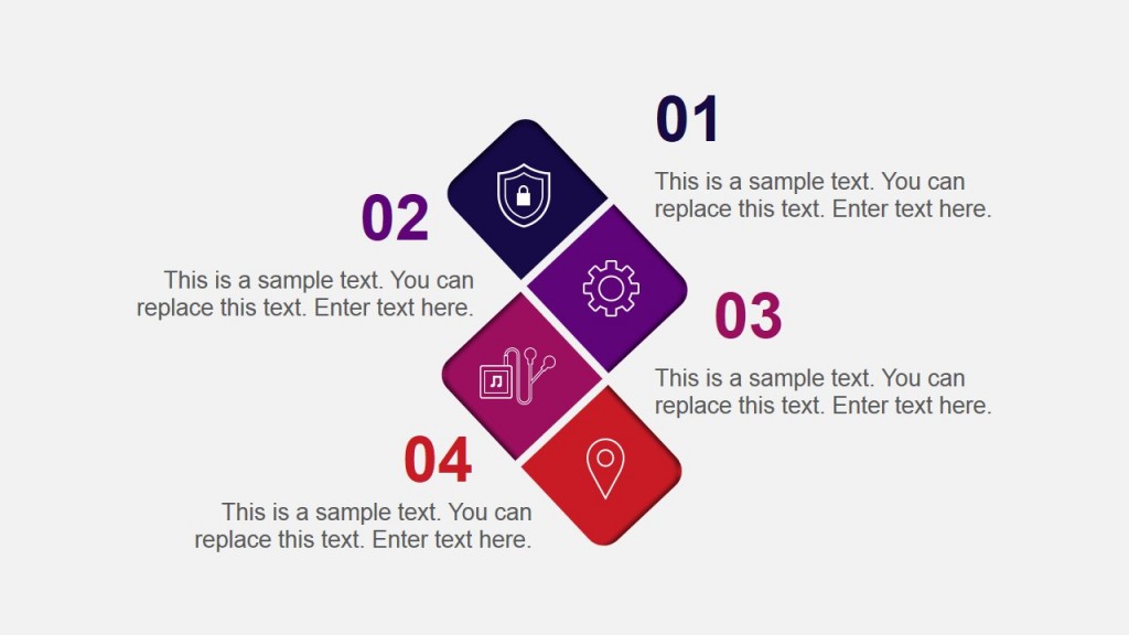 Actionable Slide Layout with 4 Steps - SlideModel