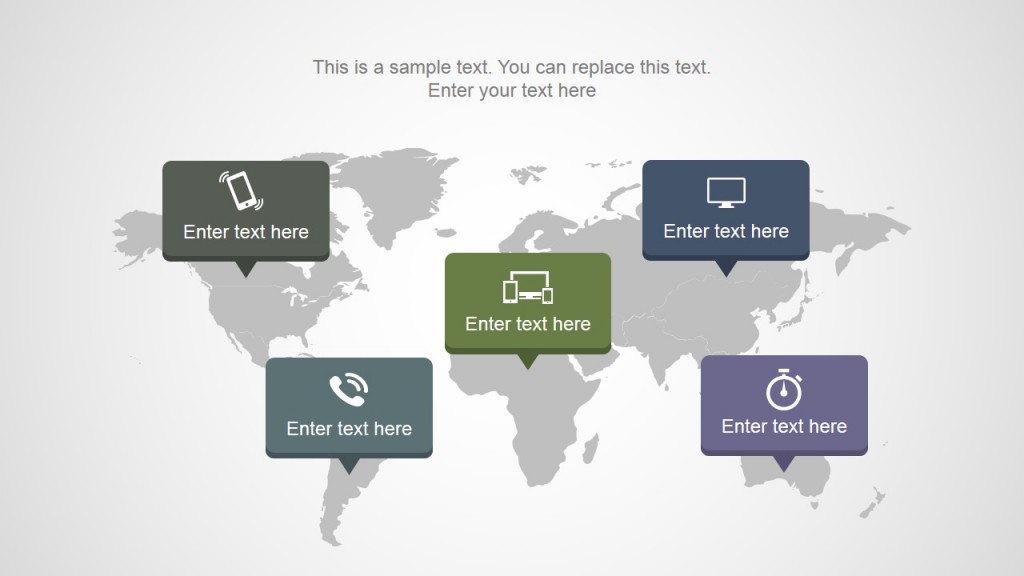 World Map Pastel Colors Callouts - SlideModel