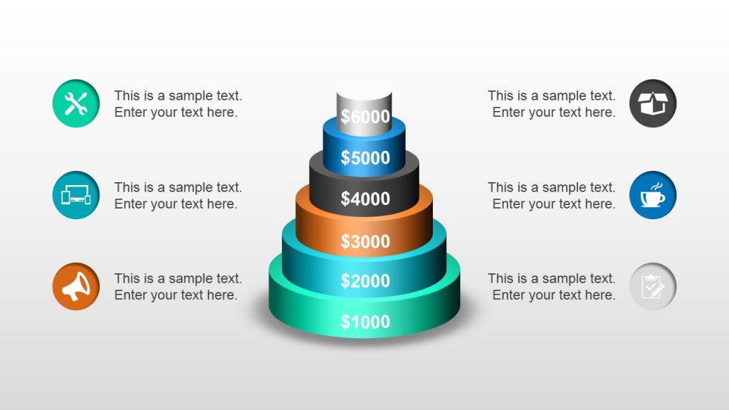 3D Multi-Level Circular Base Stacked Diagram for PowerPoint - SlideModel