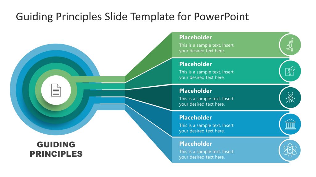 5 Steps Guiding Principles PowerPoint Diagram - SlideModel