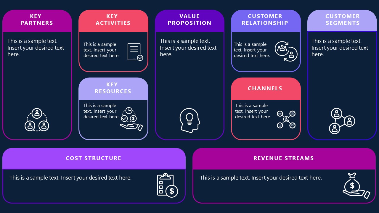Business Model Canvas Widget Design & Presentation Slides