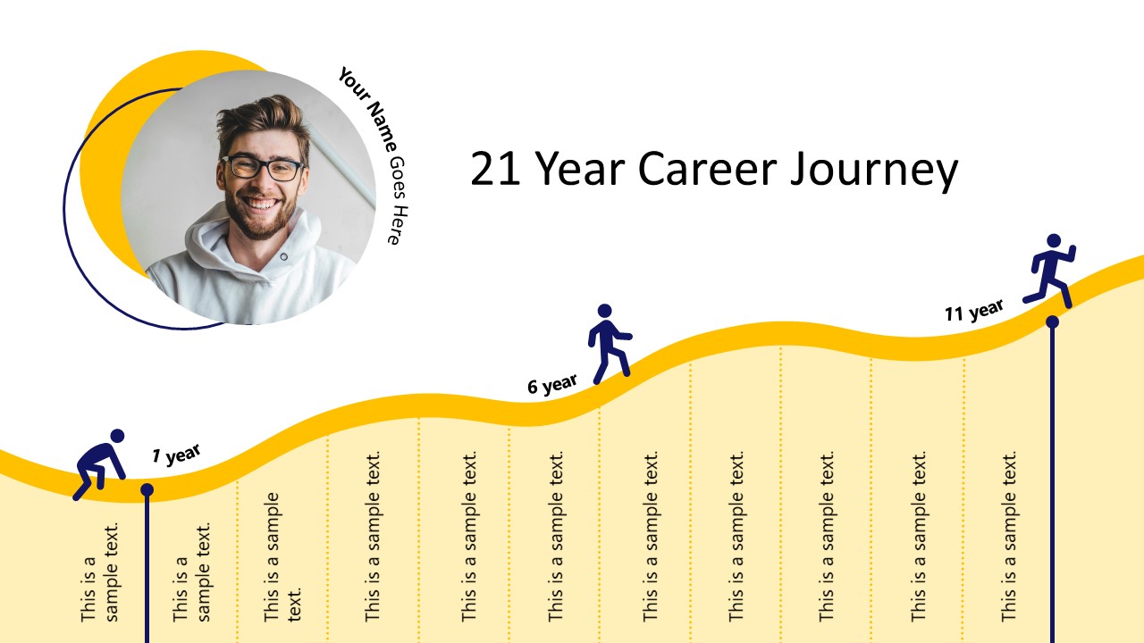 21 Year Career Journey PowerPoint Template SlideModel