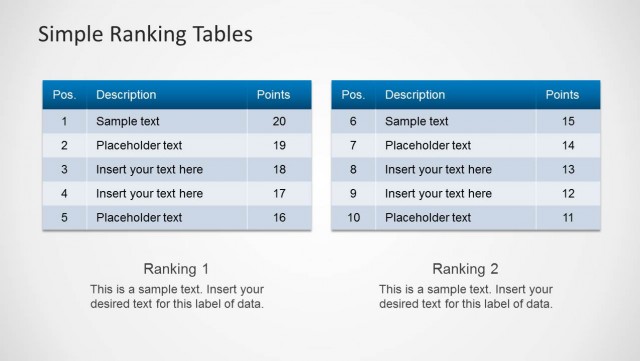 Two Vertical Comparison Ranking Tables for PowerPoint - SlideModel