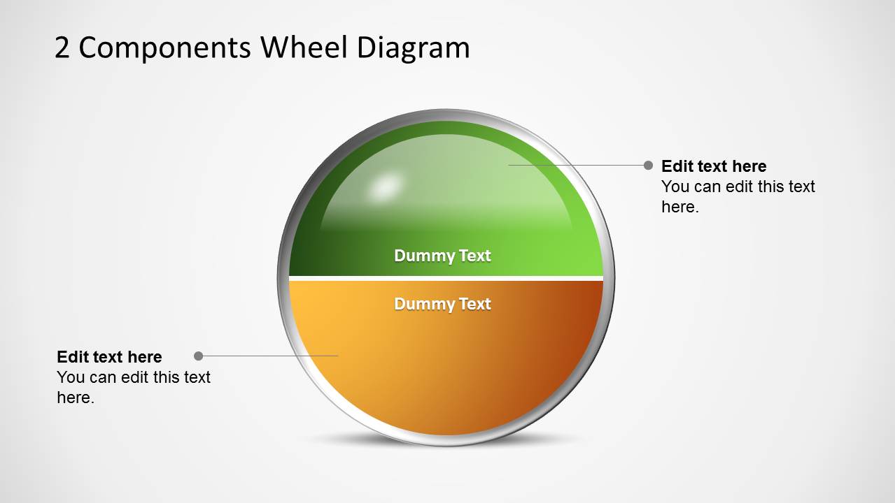 2 Components Wheel Diagram for PowerPoint - SlideModel