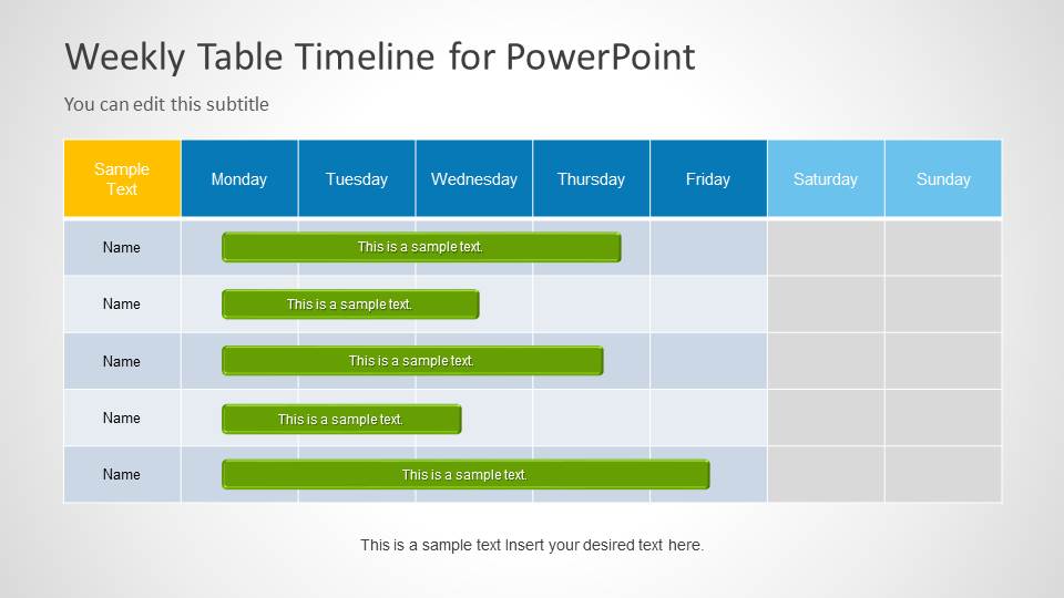 Table Timeline Template for PowerPoint - SlideModel Table Timeline Template for PowerPoint - SlideModel