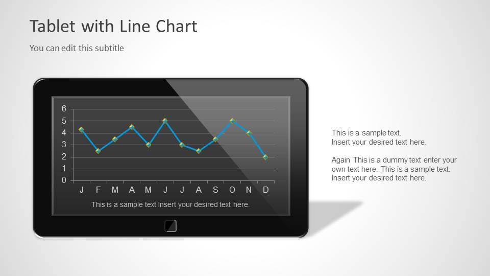 Tablet Chart Concept for PowerPoint with Blue Style - SlideModel