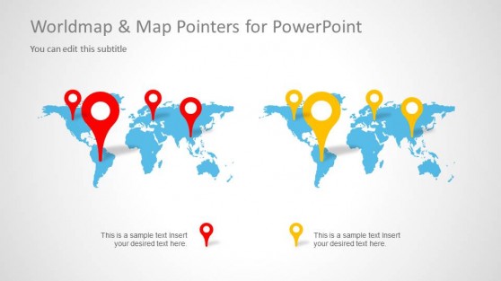 World Map Slide Design for PowerPoint with Map Pointer - SlideModel