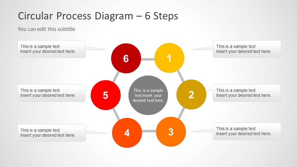 Creative Circular Process Diagram for PowerPoint - 6 Steps - SlideModel