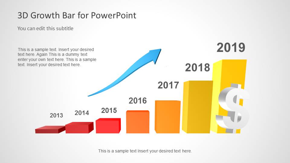 3D Growth Bar Chart for PowerPoint - SlideModel