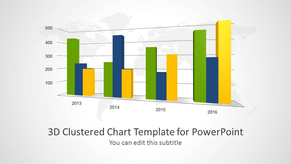 3d Clustered Column Chart Powerpoint SimilceTiago