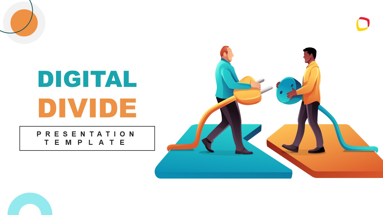 Digital Divide Cover Slide Template SlideModel